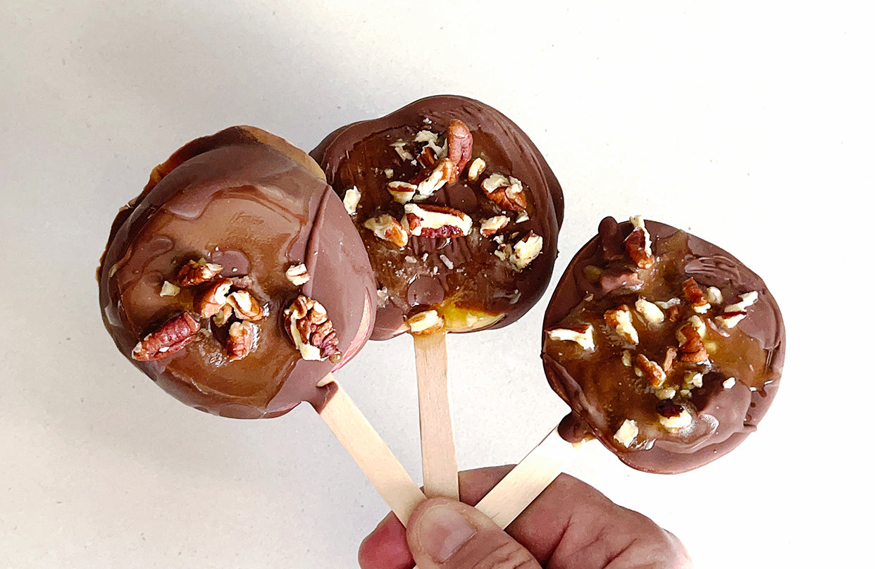 4 Ingredient Apple Turtle Pops - Pascha Chocolate Co