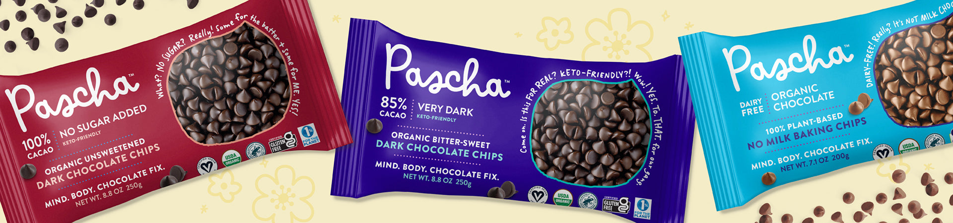 Pascha Chocolate - Dark Chocolate Chips & Rice Based Baking Chips ...