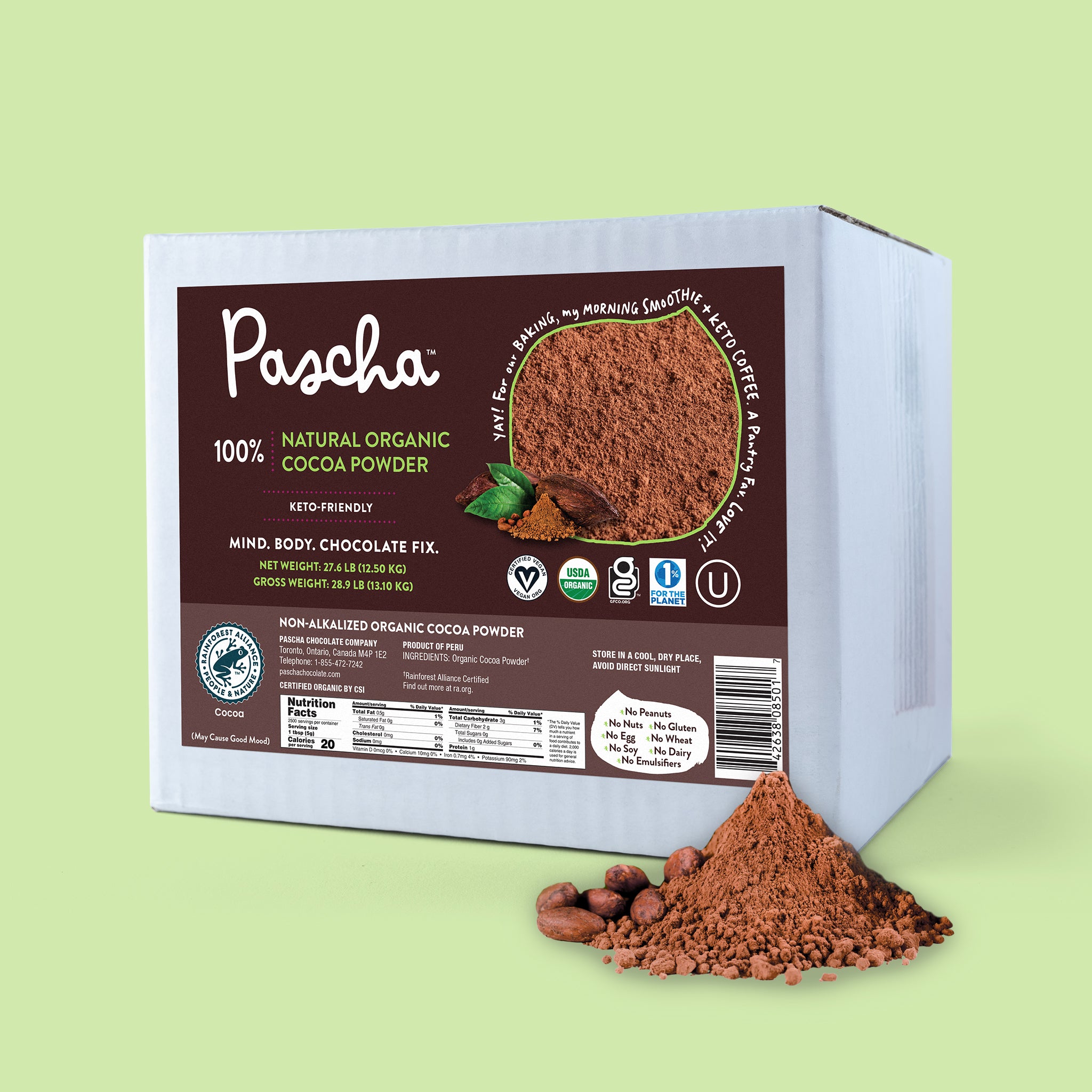 Bulk Keto Cocoa Powder - Natural, Organic, Sugar Free - Pascha Chocolate Co
